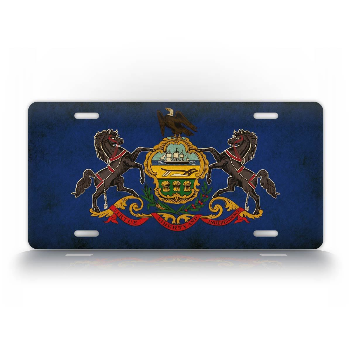 Americana Pennsylvania Flag License Plate SignsAndTagsOnline americana-pennsylvania-flag-license-plate-signsandtagsonline