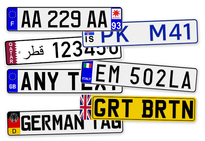 European License Plates – SignsAndTagsOnline