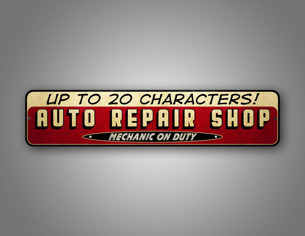 Custom Auto Repair Shop Mechanic On Duty Sign – SignsAndTagsOnline