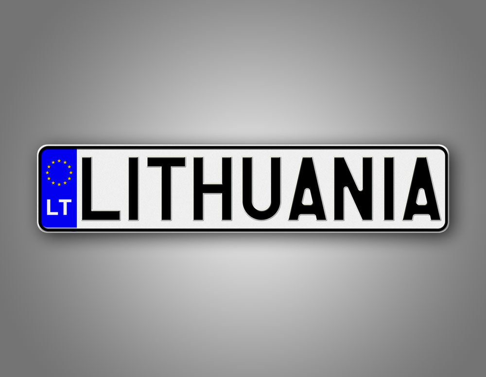Personalized Lithuania European Style License Plate – SignsAndTagsOnline