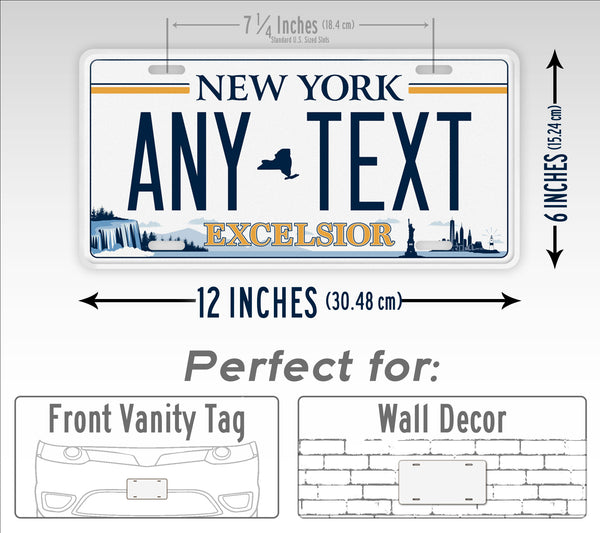 Personalized New York Excelsior Custom License Plate – SignsAndTagsOnline