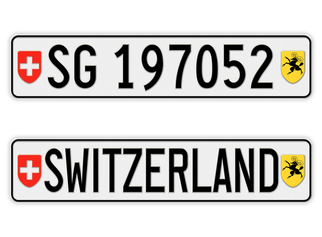 Personalized Switzerland European Style License Plate – SignsAndTagsOnline