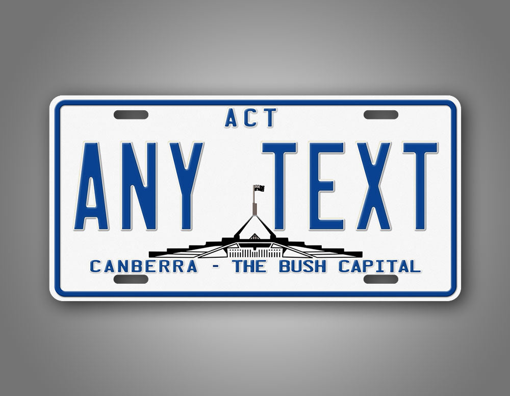 Personalized Canberra Australia Custom License Plate – SignsAndTagsOnline