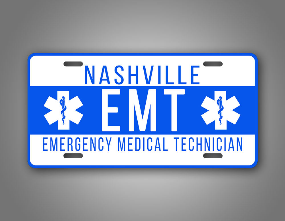 Personalized Emergency EMT Custom License Plate – SignsAndTagsOnline