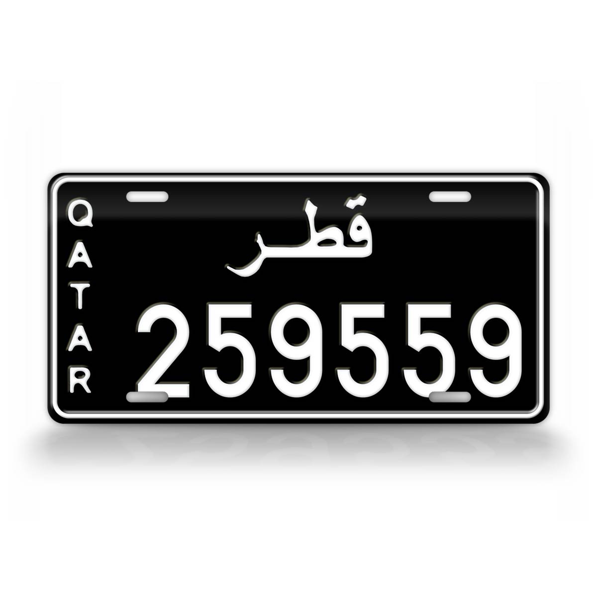 Custom Text Black Qatar License Plate – SignsAndTagsOnline
