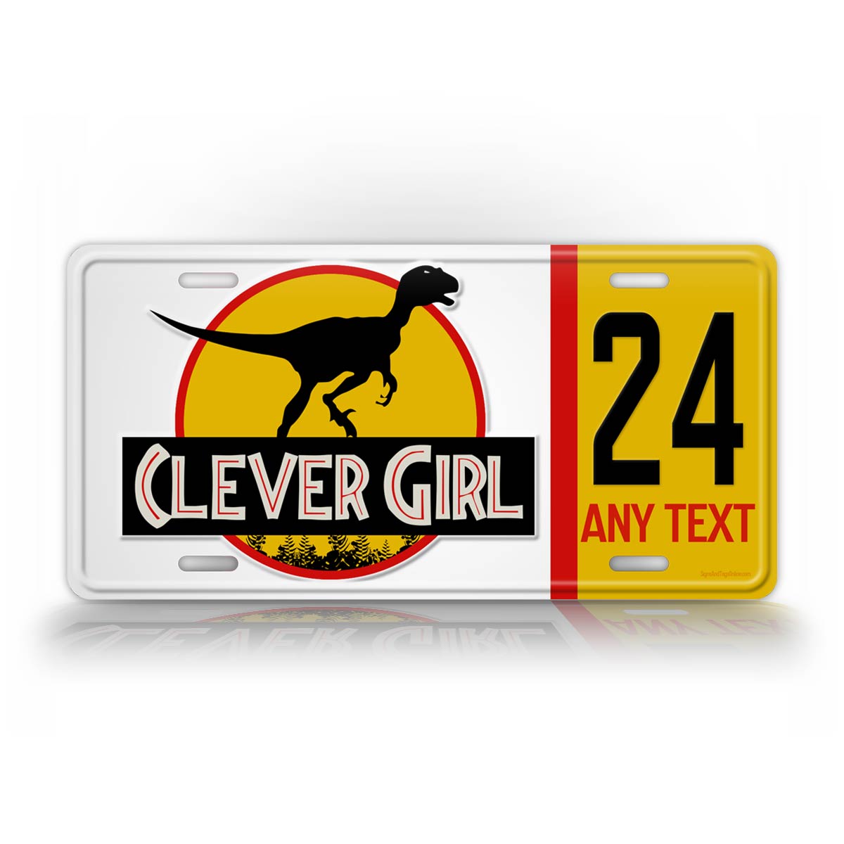 Custom Clever Girl Jeep Velociraptor License Plate – SignsAndTagsOnline