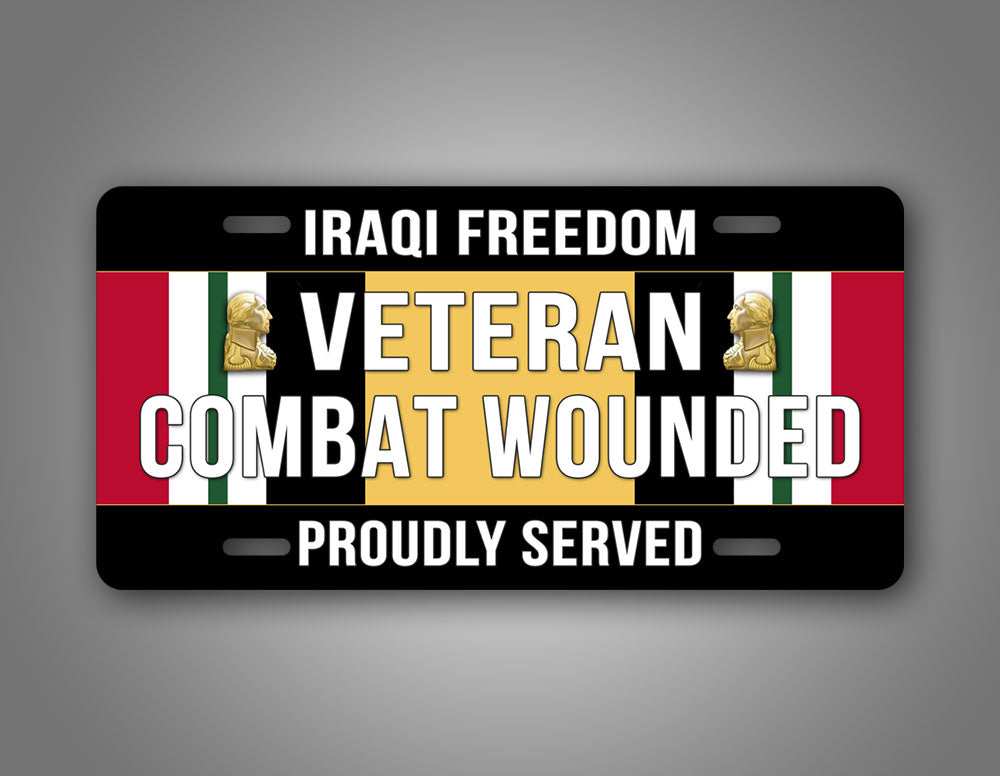 Iraqi Freedom Combat Wounded Veteran License Plate – SignsAndTagsOnline
