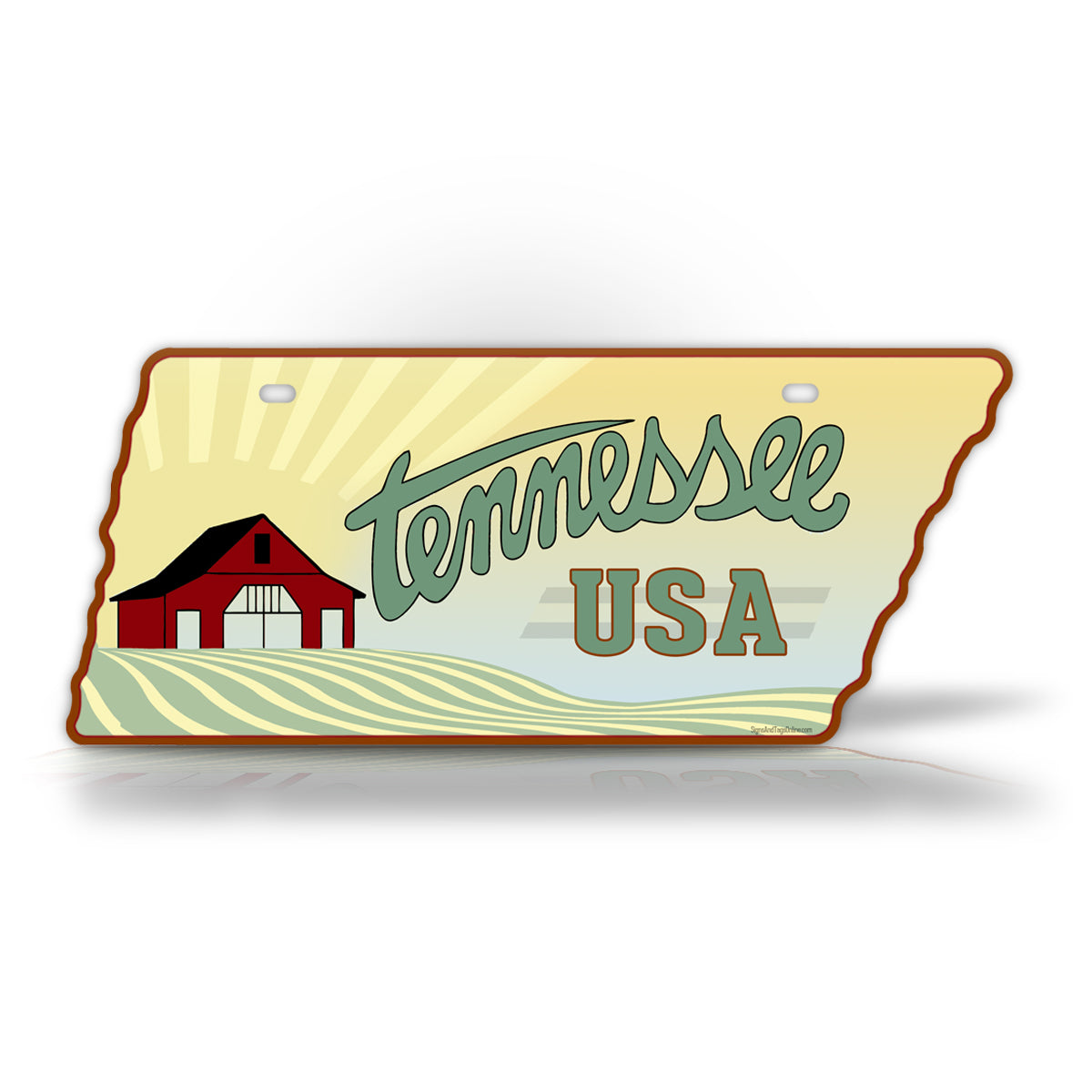 Tennessee USA Farm TN State Shaped License Plate – SignsAndTagsOnline