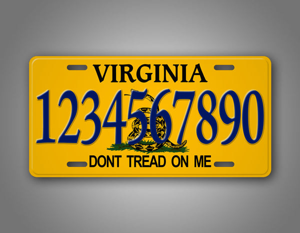 Personalized Virginia Don't Tread On Me State Custom License Plate ...