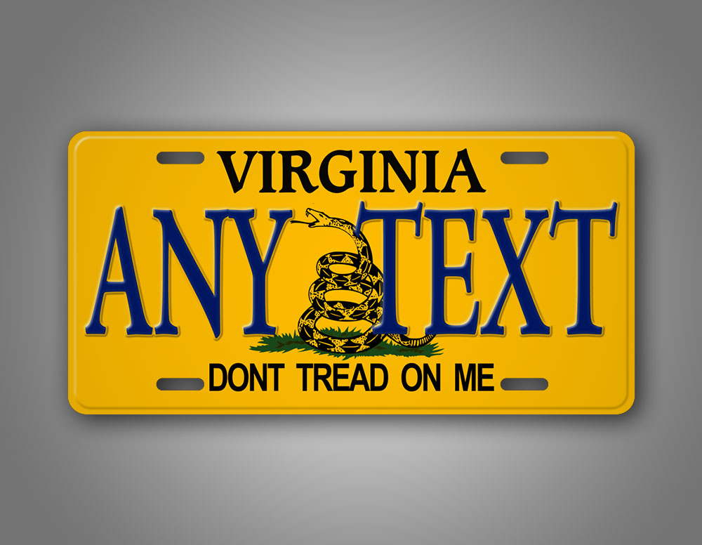 Personalized Virginia Don't Tread On Me State Custom License Plate ...