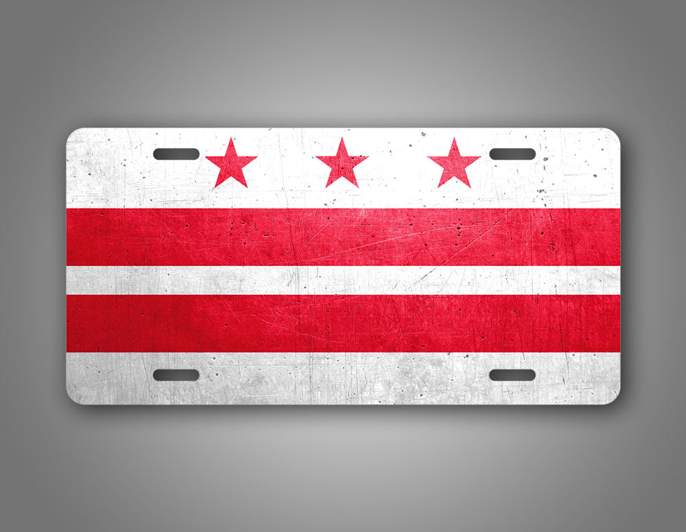 Weathered Metal Washington D.C. District Of Columbia Flag License Plat ...